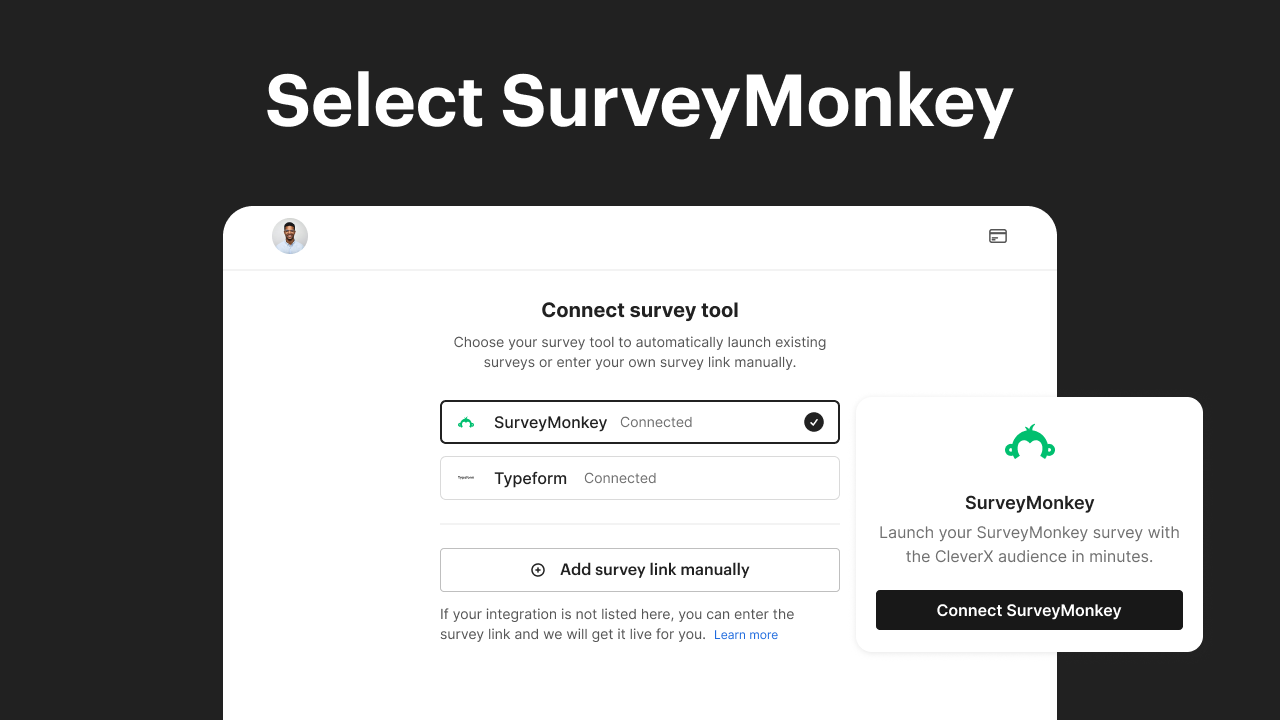 CleverX - SurveyMonkey App Integration
