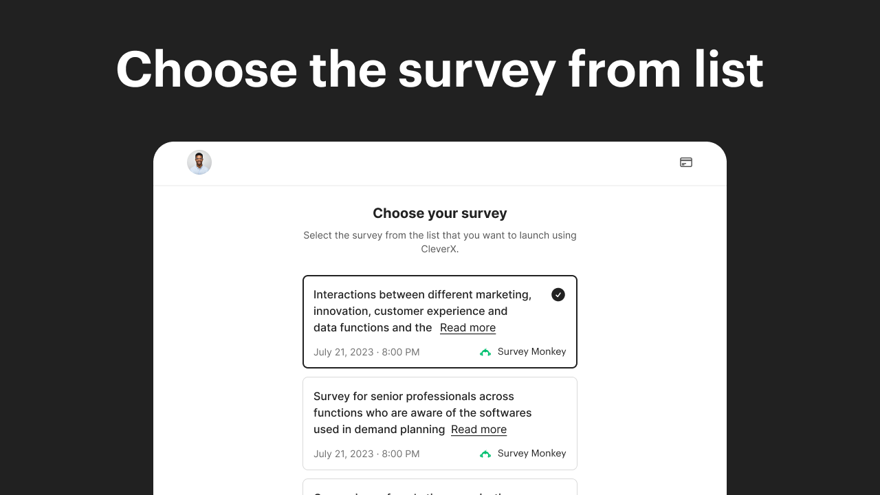 CleverX - SurveyMonkey App Integration