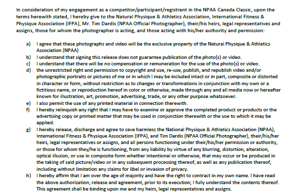 2018 NPAA CANADA CLASSIC REGISTRATION FORM Survey